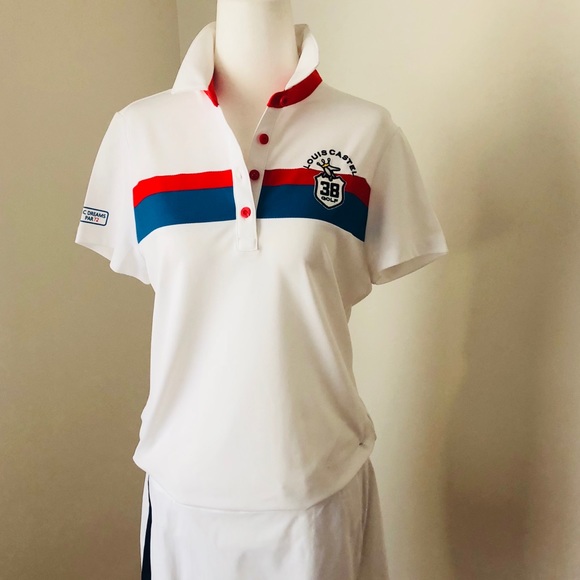 Louis Castel | Tops | Louis Castel White Golf Polo Shirt Top Nwt | Poshmark